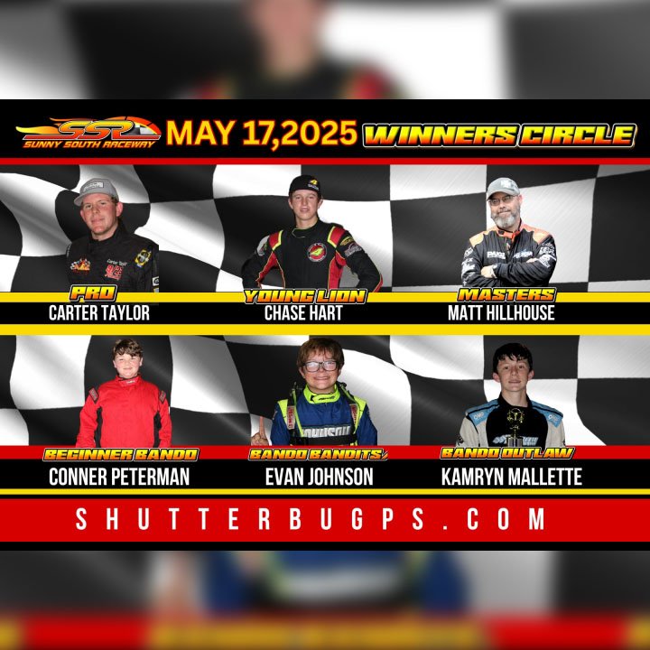 Peterman, Johnson, and Taylor Win Features at Sunny South Raceway May ...